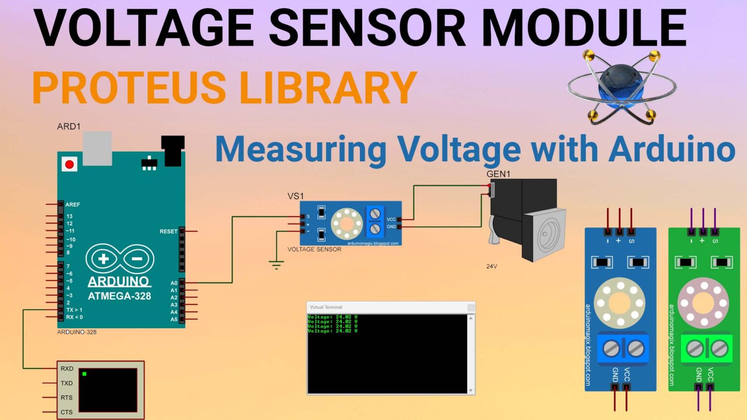 Voltage Sensor Module 0-25V Proteus Library: Easy and Enhance Your Simulation - ELECTRONICS TREE
