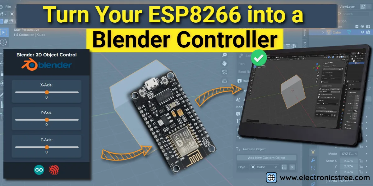 Create A Esp8266 Web Interface For Blender 3d Object Control Electronics Tree